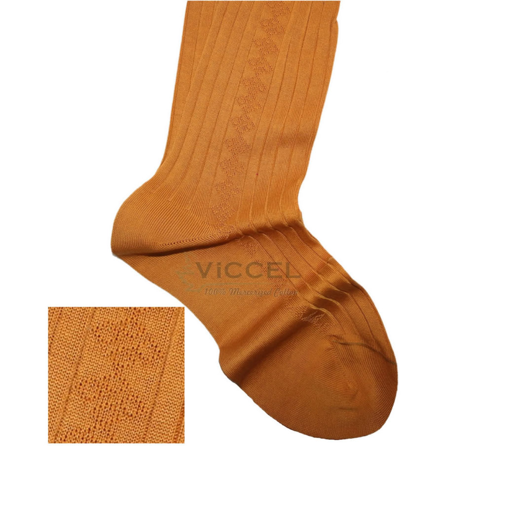 Cotton Diamond Textured Golden Socks – Viccel