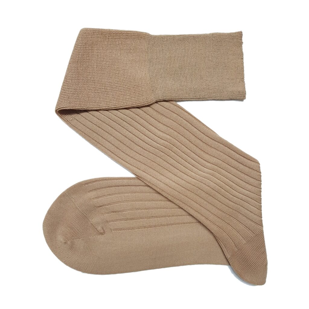 Ribbed Merino Wool Beige Socks – Viccel